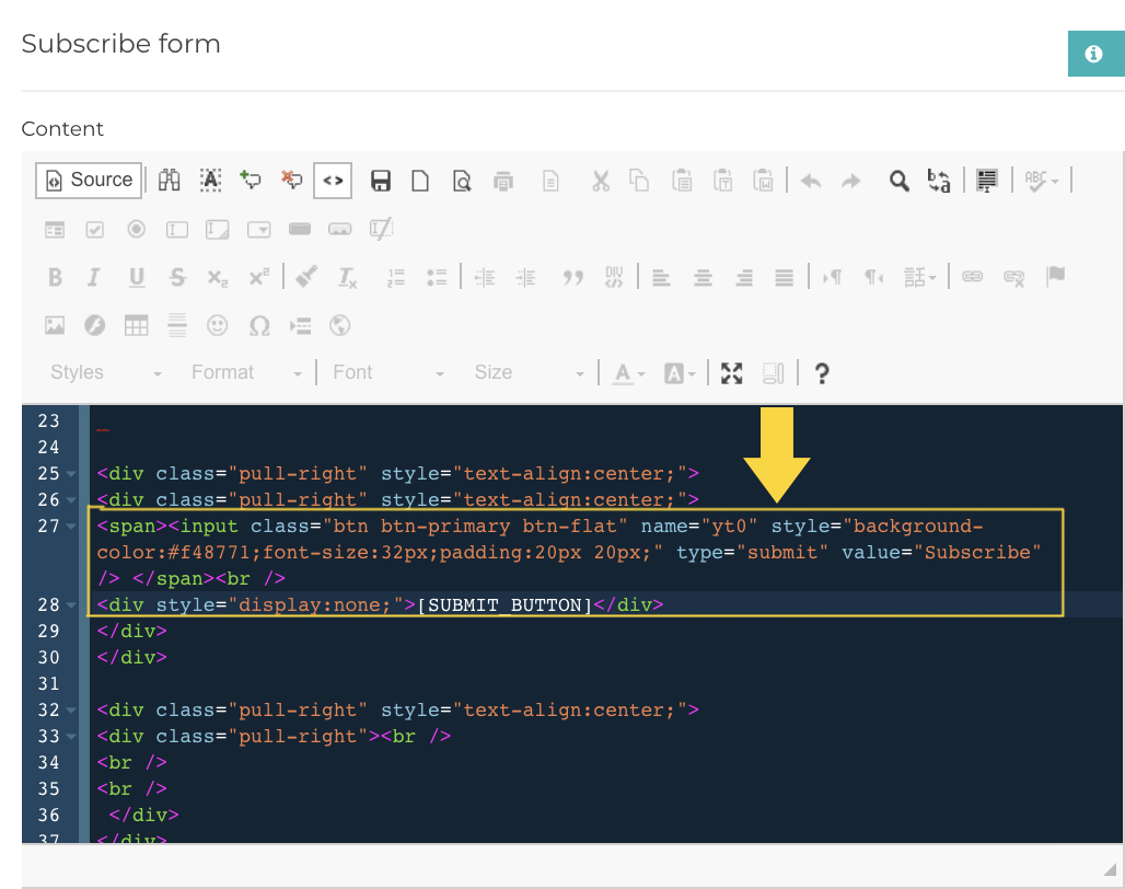 Replace Subscribe Form Button – Version 1 – OHWO