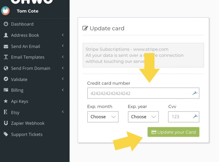 Update Credit Card – OHWO